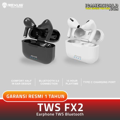 Jual Rexus TWS FX2 Bluetooth Wireless Gaming Earphone - Putih - Kota ...