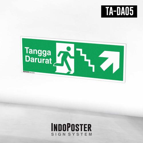 Jual Stiker Label K3 Safety Arah Tangga Darurat Kanan Atas - Kab ...