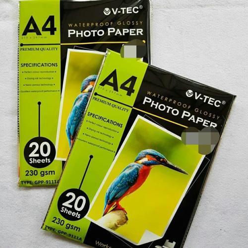 Jual KERTAS FOTO GLOSSY/PHOTO GLOSSY PHOTO PAPER A4 230 GSM V-TEC GPP ...