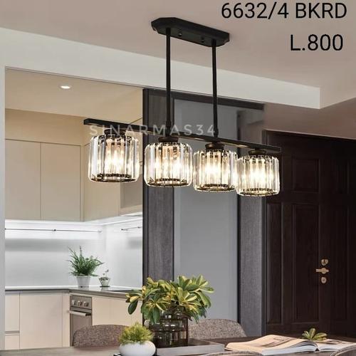 Jual Lampu Gantung Crystal 6632 4L RQ 80cm Lampu Hias Pantry Long ...