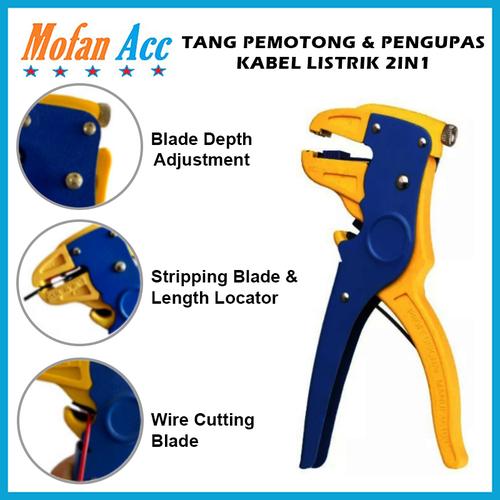 Promo Tang Pengupas Kabel Listrik 2in1 Cable Stripper Pemotong Kabel ...