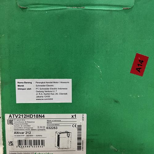 Jual ATV212HD18N4 SCHNEIDER INVERTER 18,5 KE 480V ORIGINAL SCHNEIDER ...