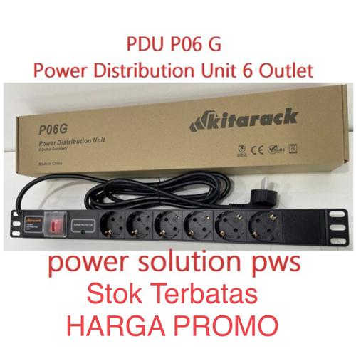 Jual KITARACK PDU P06G 6PORT 6 OUTLET 6 Soket 6 Lubang Rackmount 1U ...