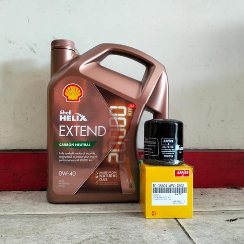 Jual Paket Oli Shell Helix EXTEND 20.000 KM 0W-40 + Filter Oli Agya ...