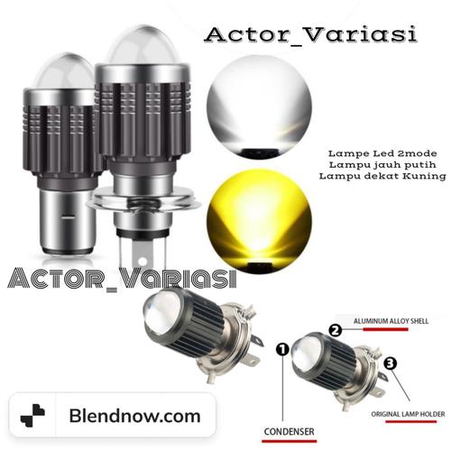 Jual Lampu Led Utama H4 Laser 2Mode Ac-Dc D2 H4 Putih-Kuning Motor & Mobil - Putih-Kuning ...