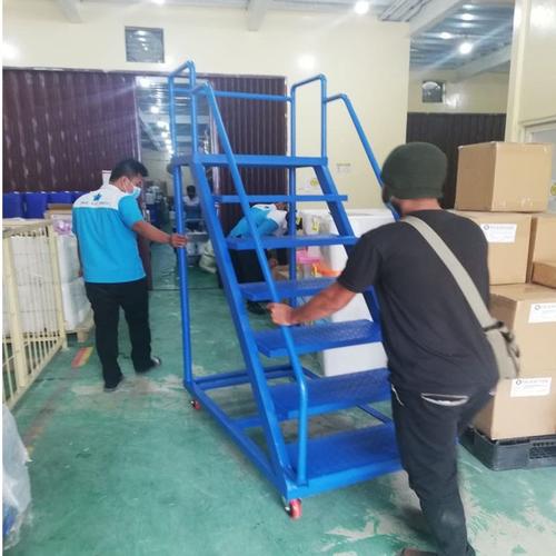 Jual Tangga Dorong Gudang Pabrik Rolling Ladders Mobile Industri - Kab ...
