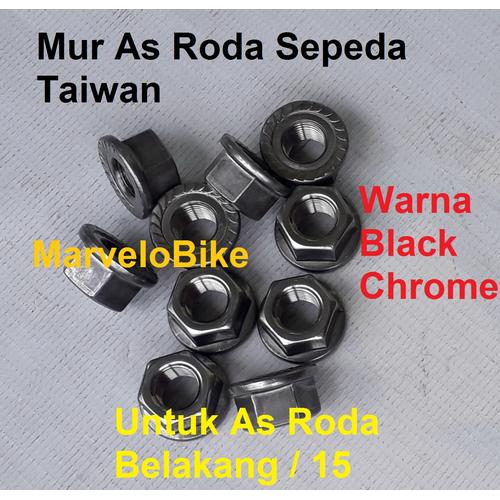 Jual Mur As Roda Sepeda Belakang Kunci 15 Taiwan Black Chrome - Kota ...