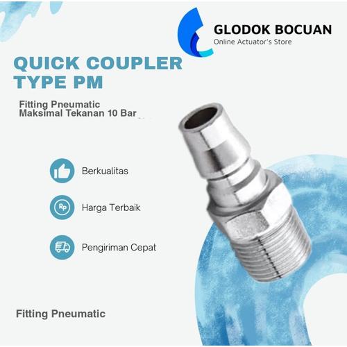 Jual PM AIR QUICK COUPLER MALE CONNECTOR COMPRESSOR DRAT MALE TYPE PM ...