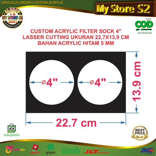 Jual CUSTOM ACRYLIC FILTER SOCK 4 INCH AQUARIUM LASSER CUTTING 22,7X13 ...