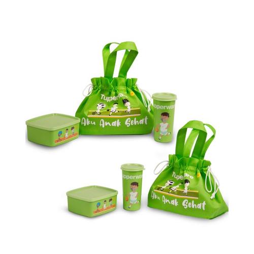 Jual Lunch Box Set Tempat Makan Set Anak Tupperware / Tas Kids Lunch ...