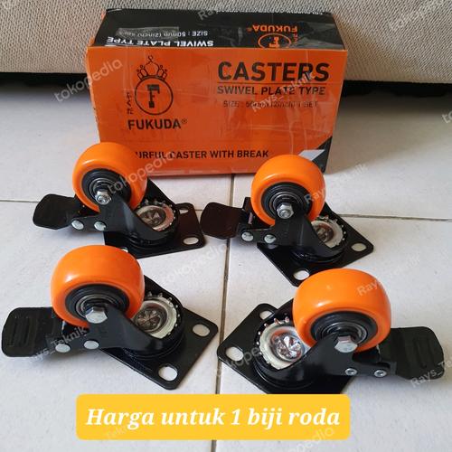 Jual Roda Kursi Hidup + Rem 2 inch Fukuda / Roda Kastor Rem / Roli Rem ...
