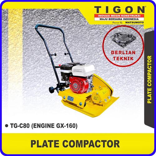 Jual Plate Compactor Stamper Kodok Tigon TG-C80 + Engine HONDA 5.5 HP ...