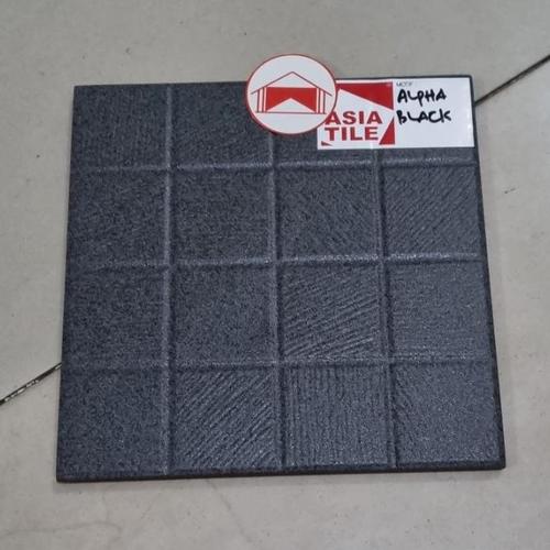 Jual Keramik lantai batako kasar ASIA TILE 20x20 Alpha Black hitam item ...
