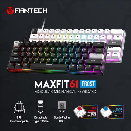 Promo Fantech MAXFIT61 FROST Wired Hostwap Keyboard Gaming Mechanical ...