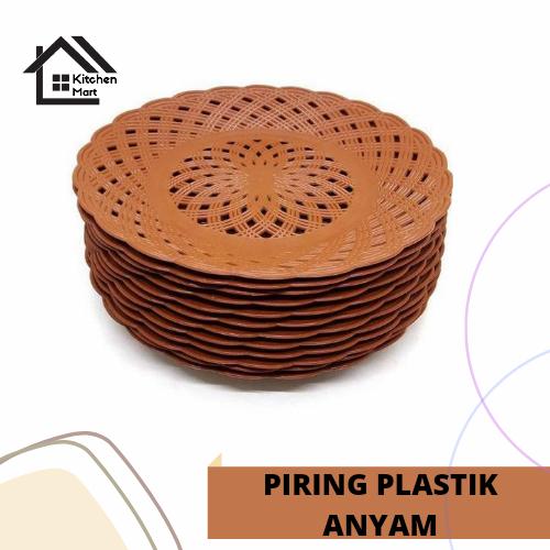 Jual 1 Pcs Piring Rotan Plastik Coklat Piring Plastik Anyam - Kota ...