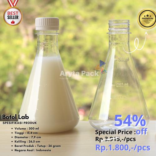 Promo Botol plastik PET 300ml lab minuman jus susu kopi tutup LN - WIB ...