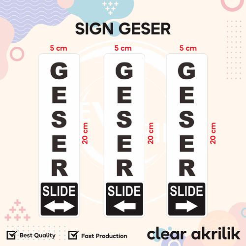 Jual SIGN LABEL GESER PINTU - DOOR SIGN SLIDE - SLIDE KIRI - Kota Depok ...