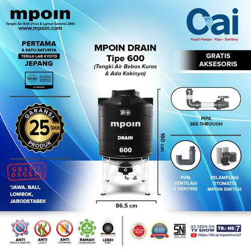 Jual TOREN TANGKI MPOIN - MPOIN D600 550L- DRAIN SERIES WATER TANK ...