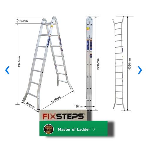 Jual Krisbow Tangga Lipat Aluminium 2in1 Two Joint 7 Step Fixstep ...