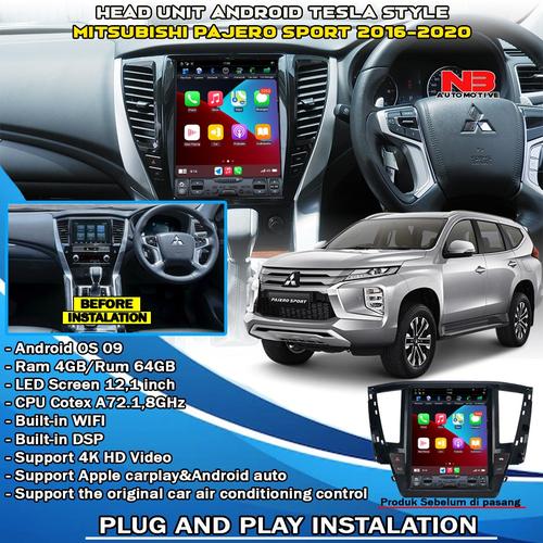 Jual Head Unit Android OEM for New Pajero Sport 2021 -Tesla Style PLUG ...