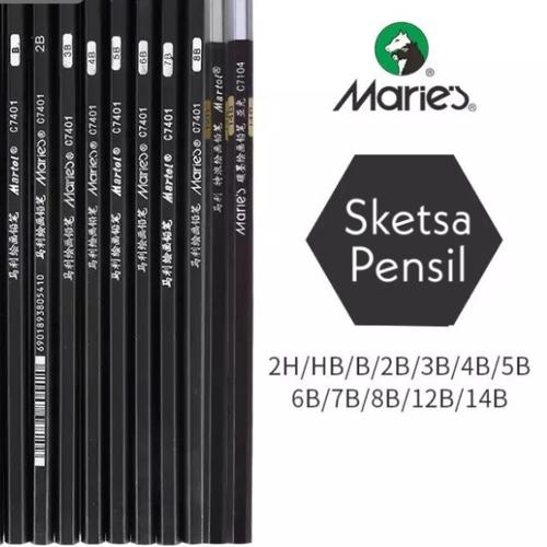 Jual MARIES Drawing Pencil / Pensil Sketsa Gambar MARIES C7401 - 2H - Kota Surabaya - Berkat Art ...