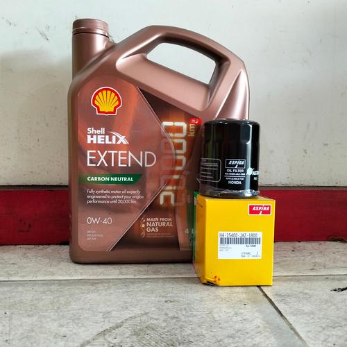 Jual Paket Oli Shell Helix EXTEND 20.000 KM 0W-40 + Filter Oli Brio ...