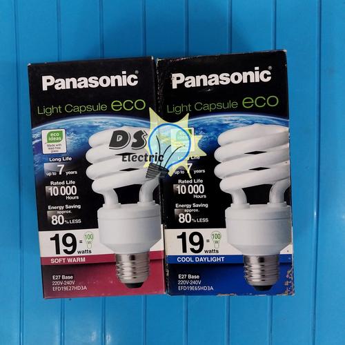 Jual PANASONIC Lampu PLCE SL Spiral Ulir Tornado 19 Watt Putih Kuning ...