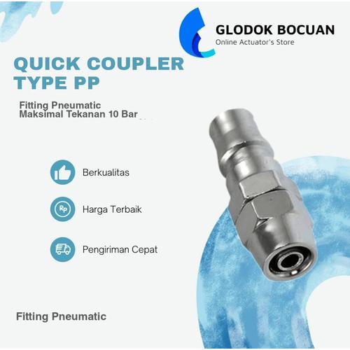 Jual PP AIR QUICK COUPLER MALE CONNECTOR AIR HOSE PU TYPE PP - 8mm x ...