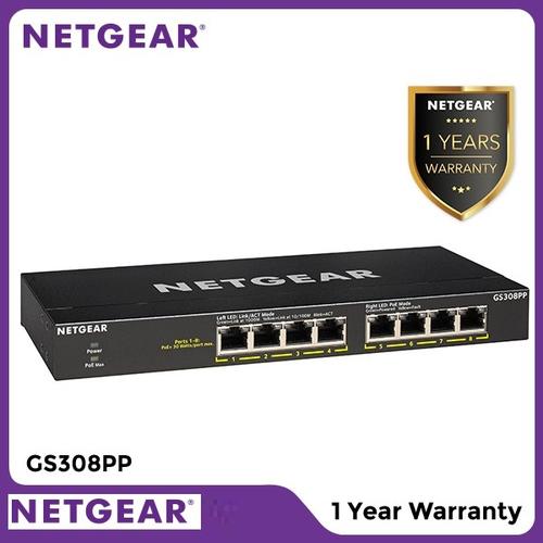 Jual Netgear GS308PP 8 Port Gigabit Ethernet SOHO PoE+ Unmanaged ...