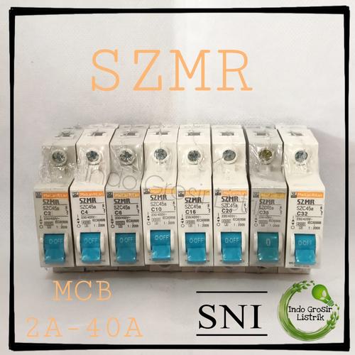 Jual MCB 1Phase 2A-40A SZMR Pemutus Arus Listrik Miniature Circuit ...