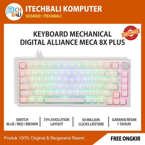Jual Keyboard Gaming Digital Alliance MECA 8X PLUS WHITE - Blue switch ...
