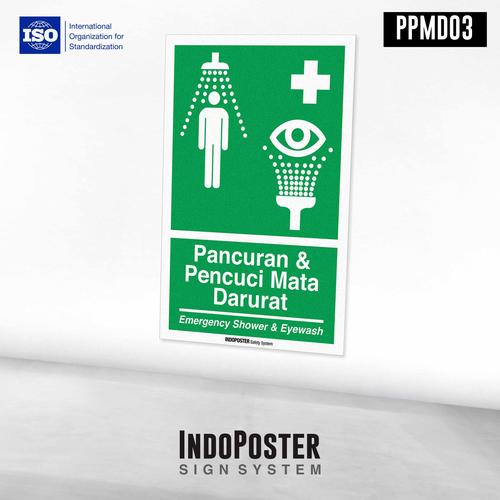 Jual Stiker Safety Sign K3 ISO Pancuran Pencuci Mata Darurat - XS - Kab ...