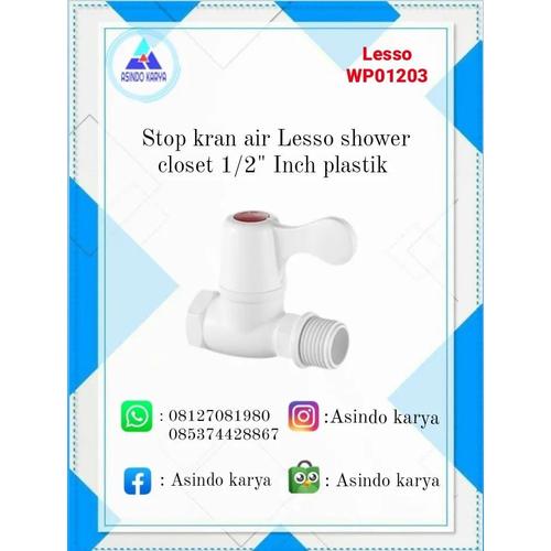 Jual Stop Kran PVC LESSO 1/2" WP01203 Keran Shower/Closet Plastik - Kab ...