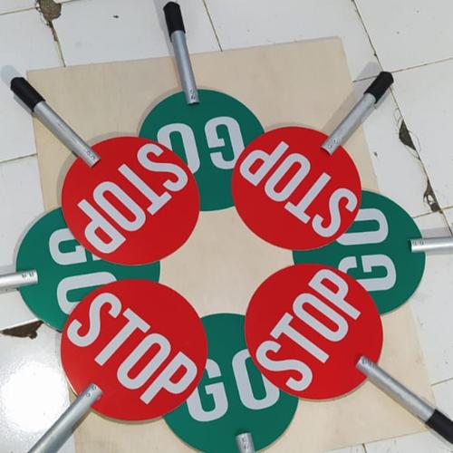Promo Rambu Parkir STOP & GO Tangan Diameter 20cm dan 24cm (bisa custom ...