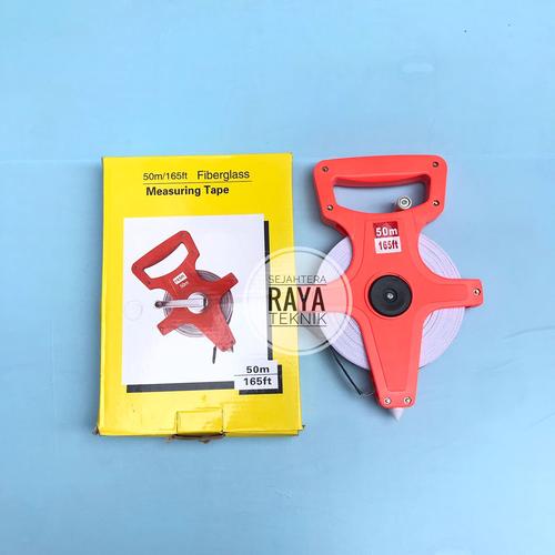 Jual meteran tancap tanah 50m fiber/meteran roll ukur tanah 50 meter ...