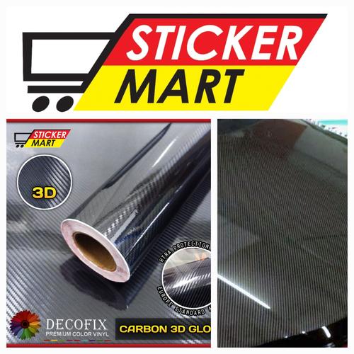 Jual Sticker Mobil Decal Carbon 3D Glossy 152cm Hood kap mesin spion ...