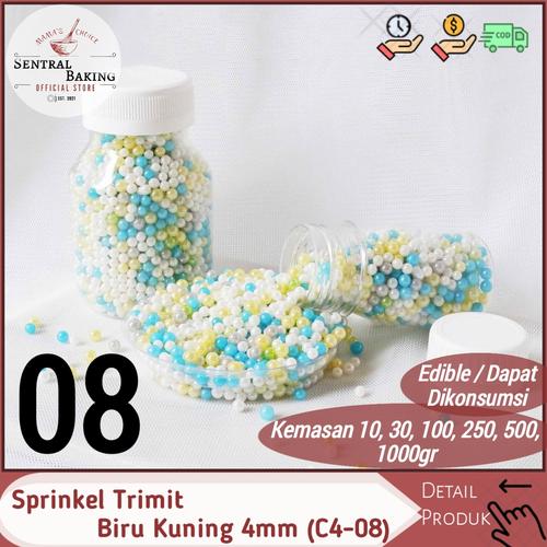 Jual SPR-193 Sprinkel Trimit Biru Kuning 4mm (C4-08) Sprinkle Perak ...
