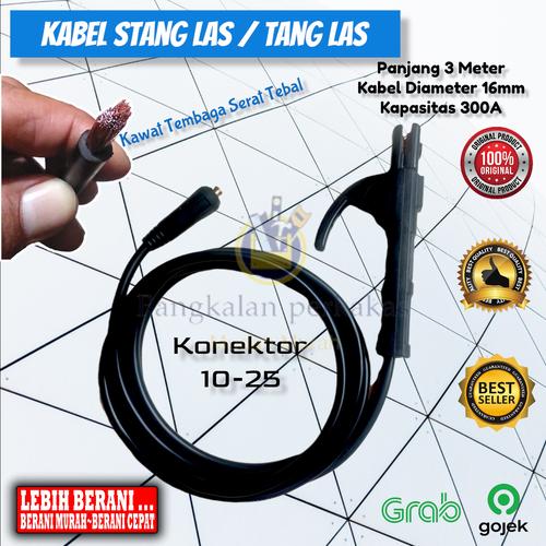 Jual KABEL LAS LISTRIK 3 MTR STANG LAS LISTRIK KOMPLIT KABEL 16MM 3 ...