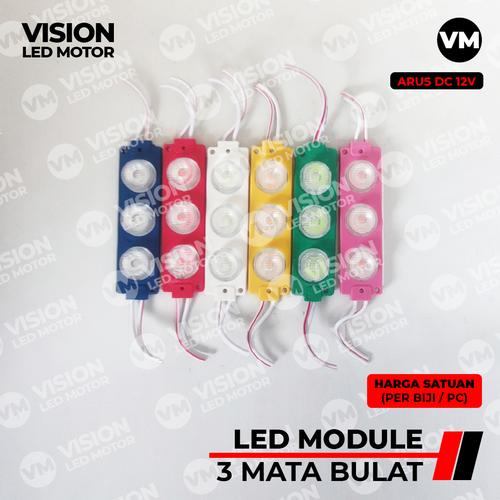 Jual LED RENTENG / MODULE 3 MATA BULAT 12V - Biru - Kota Surabaya ...