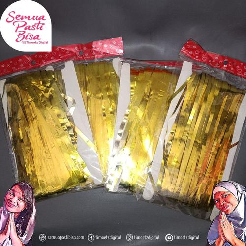 Jual Tirai Rumbai Merah Putih Foil Dekorasi DIRGAHAYU HUT RI - Gold ...