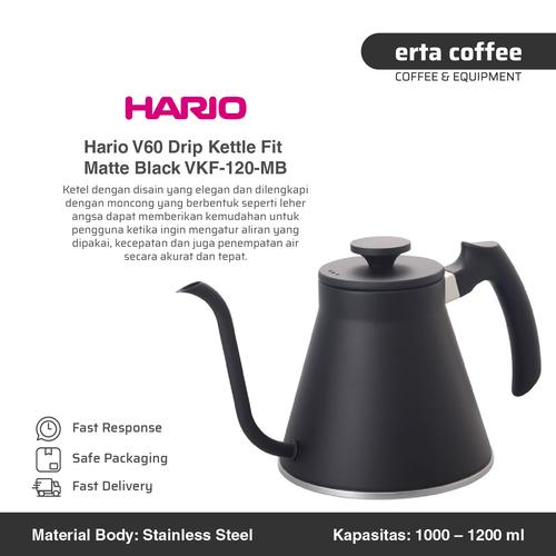 Jual Hario V60 Drip Kettle Fit Matte Black VKF-120-MB - Kab. Boyolali - Erta Coffee | Tokopedia