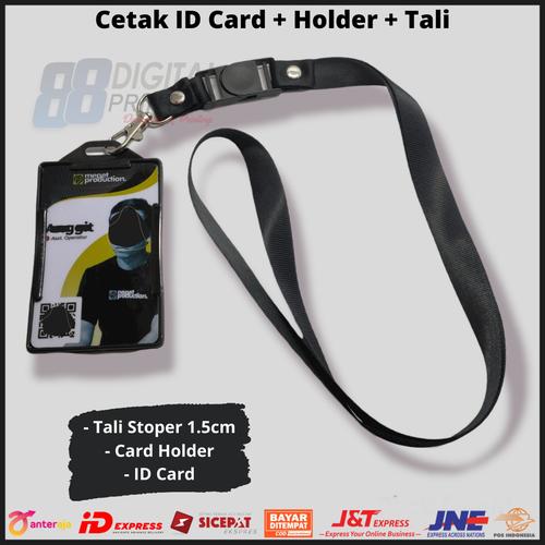 Jual (COD) Cetak ID Card + Tali / Lanyard Keplek Name Tag Tanda ...
