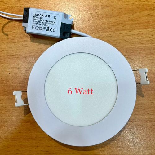 Jual lampu downlight led panel 6 watt 6w inbow / led panel bulat 6 watt ...