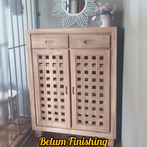 Jual Rak Sepatu Minimalis Modern Kayu Jati Mentahan Harga Murah - Kab ...