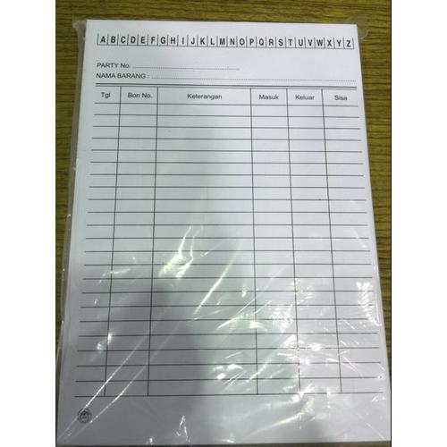 Jual Kartu Stock A5 / Kartu Stock Barang Keluar Masuk / Kartu Pembukuan ...