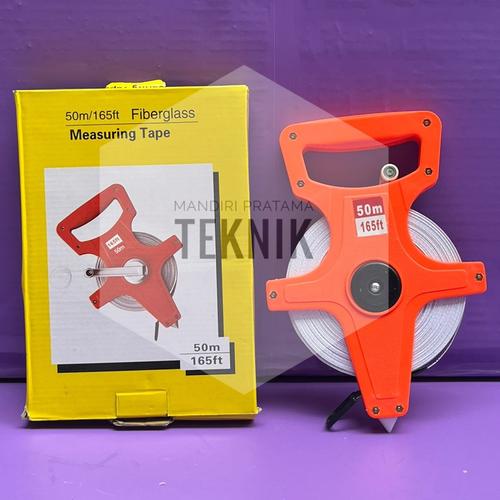 Jual Meteran tancap tanah 50meter fiber/ meteran roll ukur tanah ...