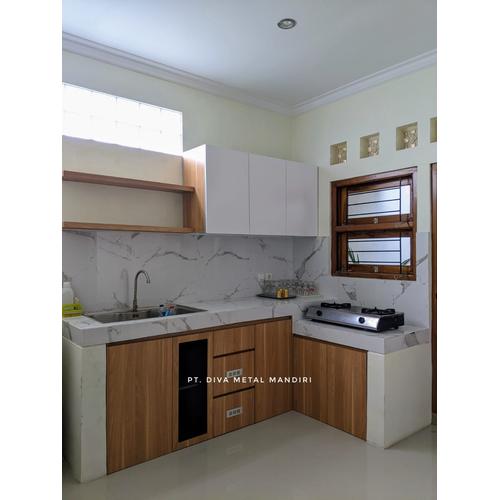 Jual Kitchen set full aluminium , cor beton . Client Ibu Santia - Kab ...