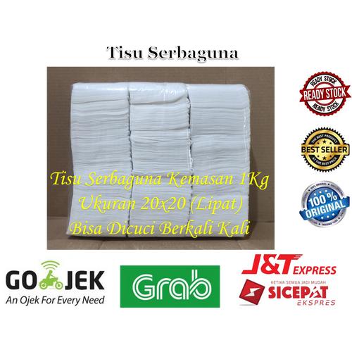 Jual Tisu Pengganti Kain Majun Putih 1Kg Tissue Serbaguna Bisa Dicuci ...