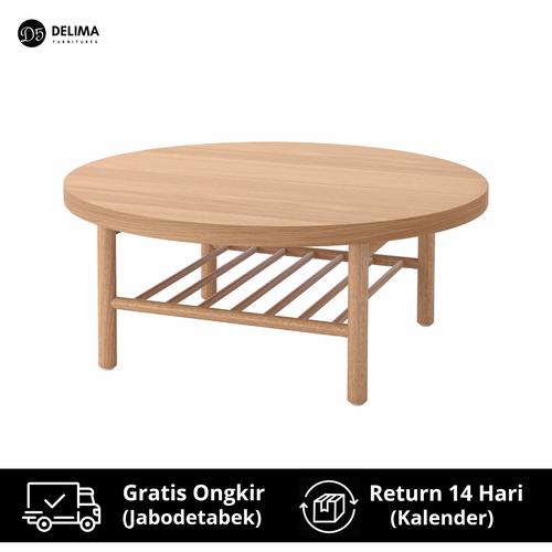 Jual Coffee Table Meja Kopi Bulat Meja Tamu 90 cm - Veneer Kayu Oak ...