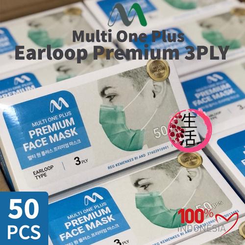 Promo Masker Multi One Plus Earloop 3ply isi 50 - EARLOOP PREMIUM ...